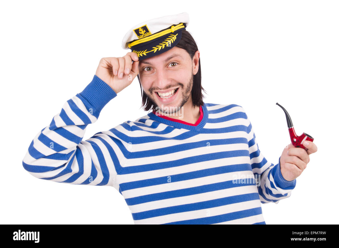 Funny sailor isolated on the white Stock Photo - Alamy