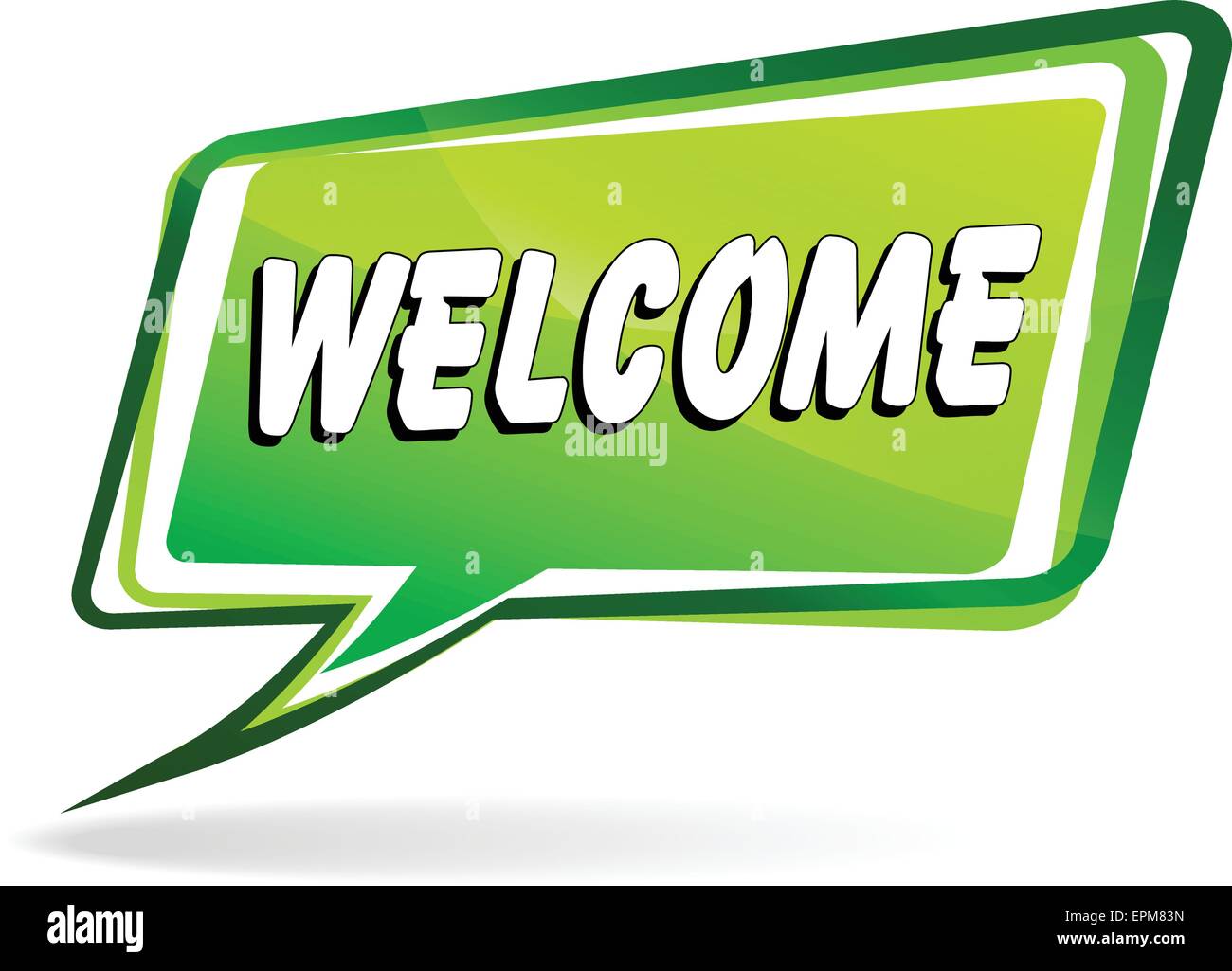 illustration of welcome word in green speech Stock Vector Image & Art ...