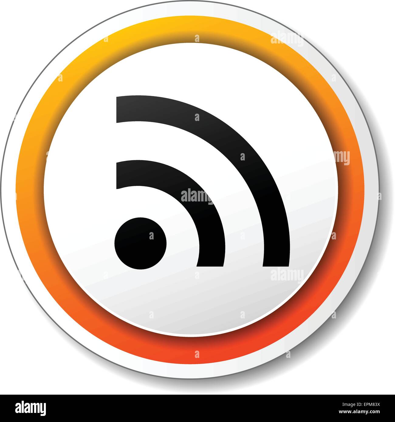 illustration of white and orange icon for wifi Stock Vector Image & Art ...