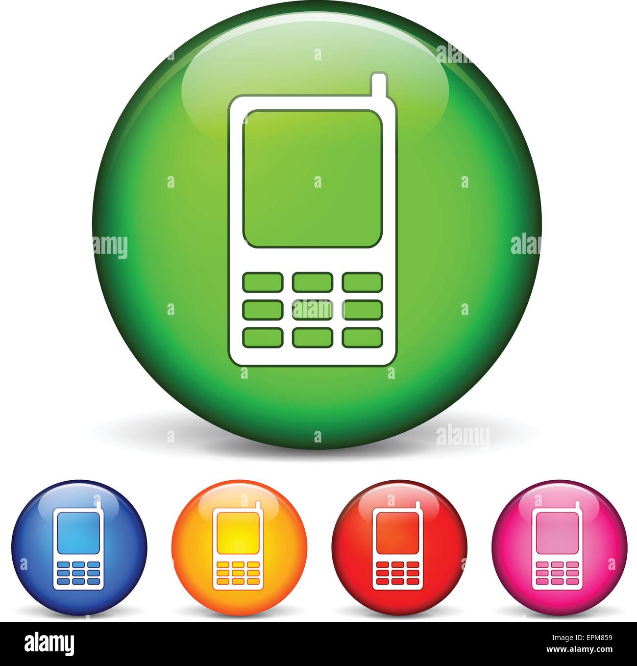 illustration of five circle icons for mobile phone Stock Vector Image ...