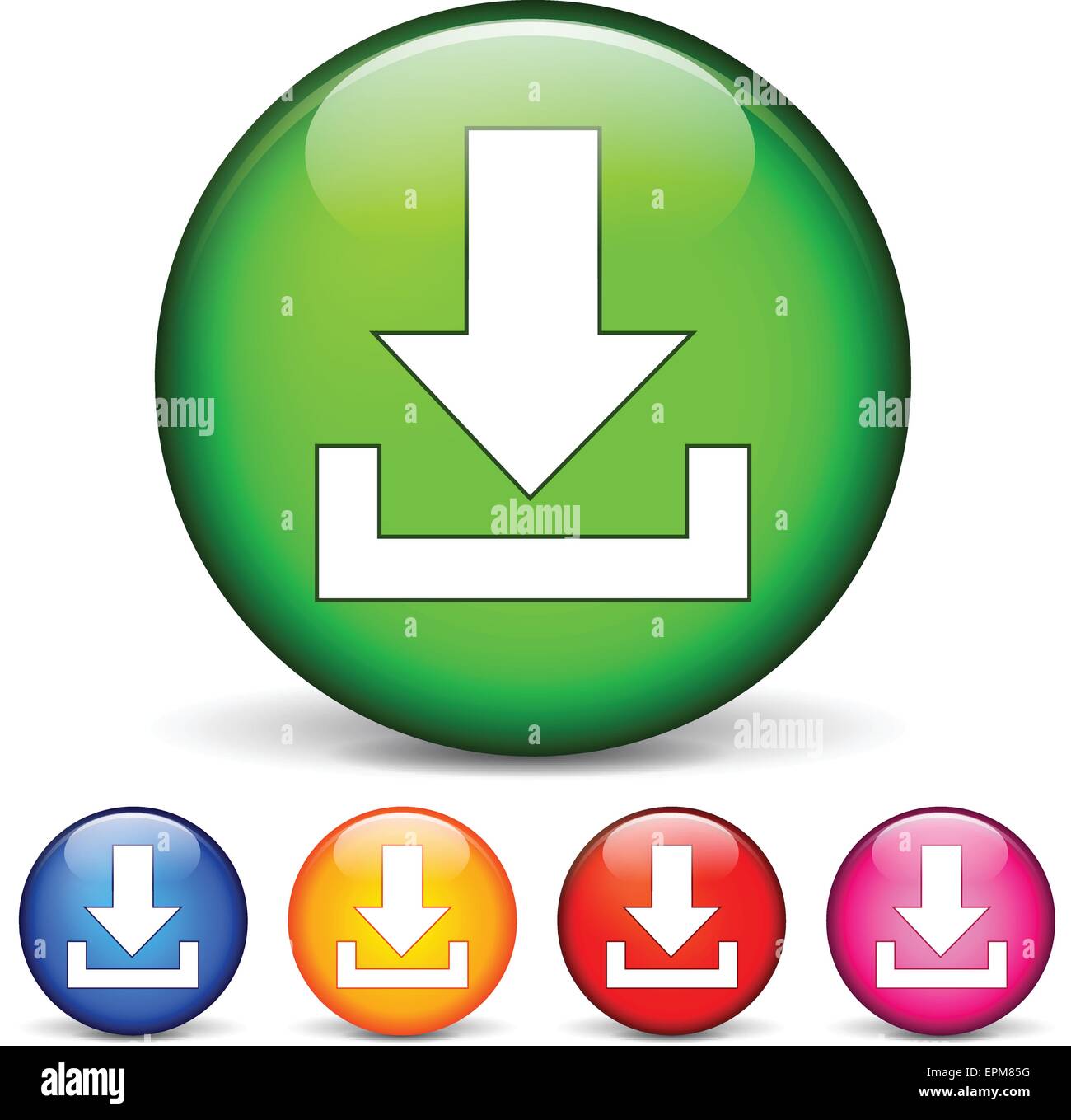 illustration of five circle icons for download Stock Vector Image & Art ...