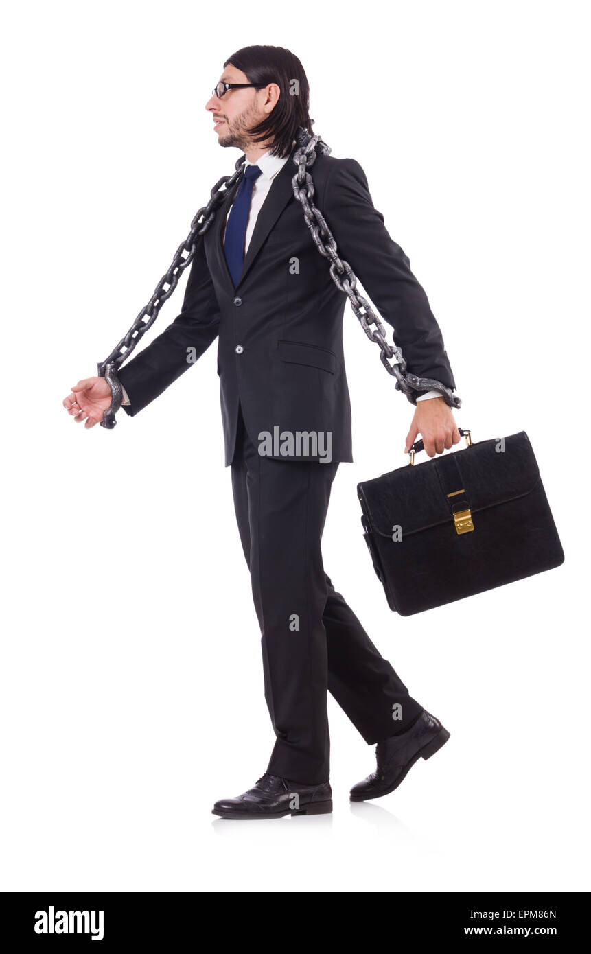 Man with chain isolated on the white Stock Photo - Alamy