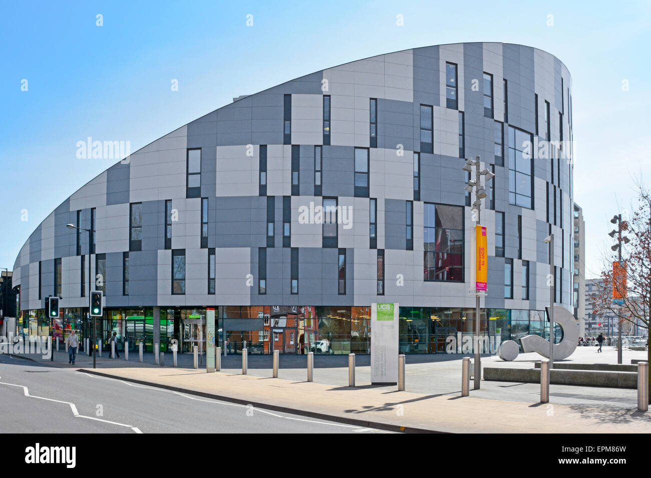 University Campus Suffolk Waterfront Building with UCS sign and ...