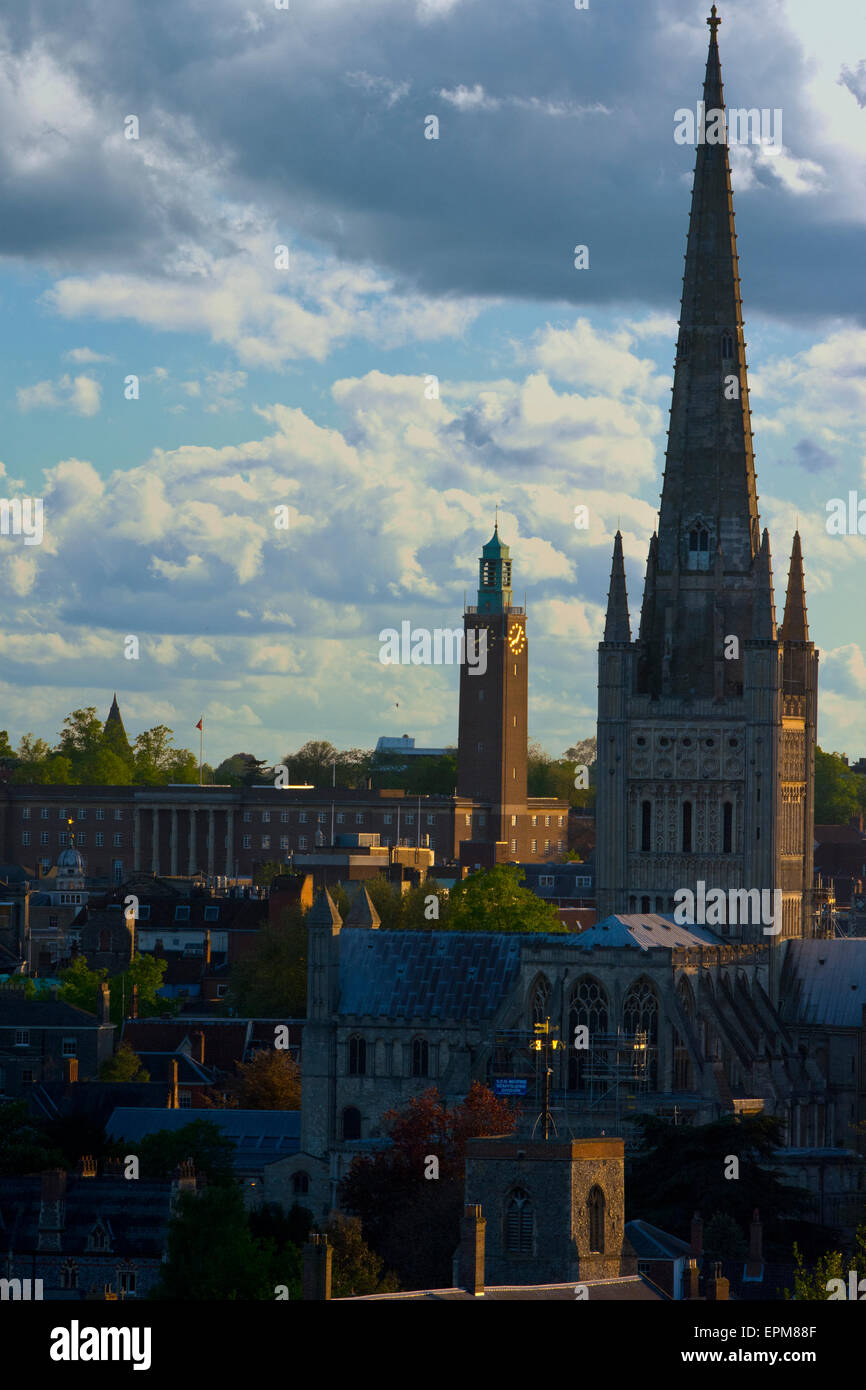 Norwich skyline cathedral Stock Photo - Alamy
