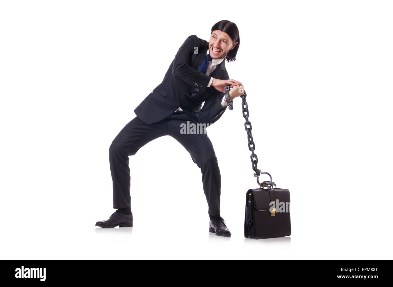 Man with chain isolated on the white Stock Photo - Alamy