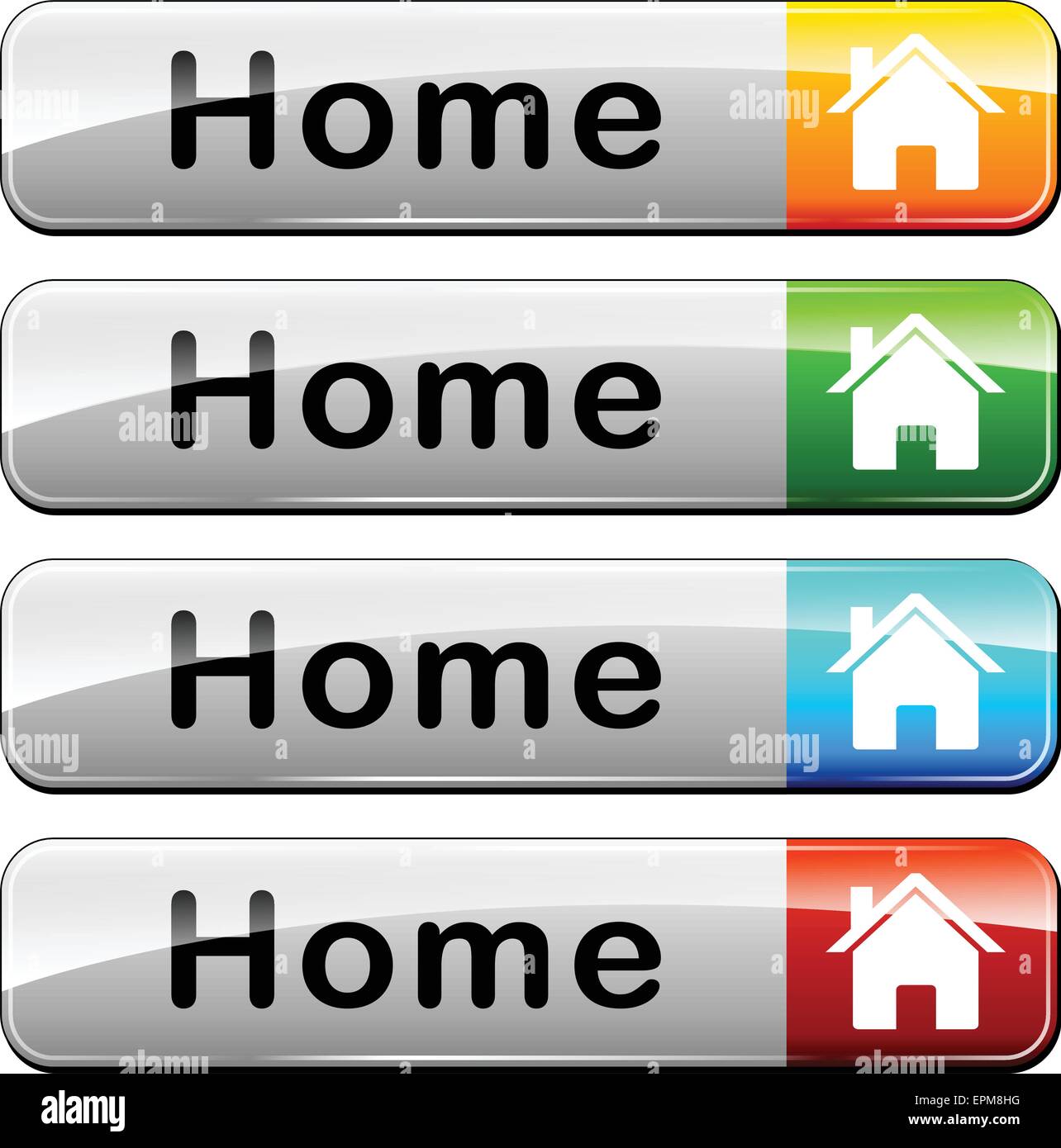 illustration of four home buttons on white background Stock Vector ...