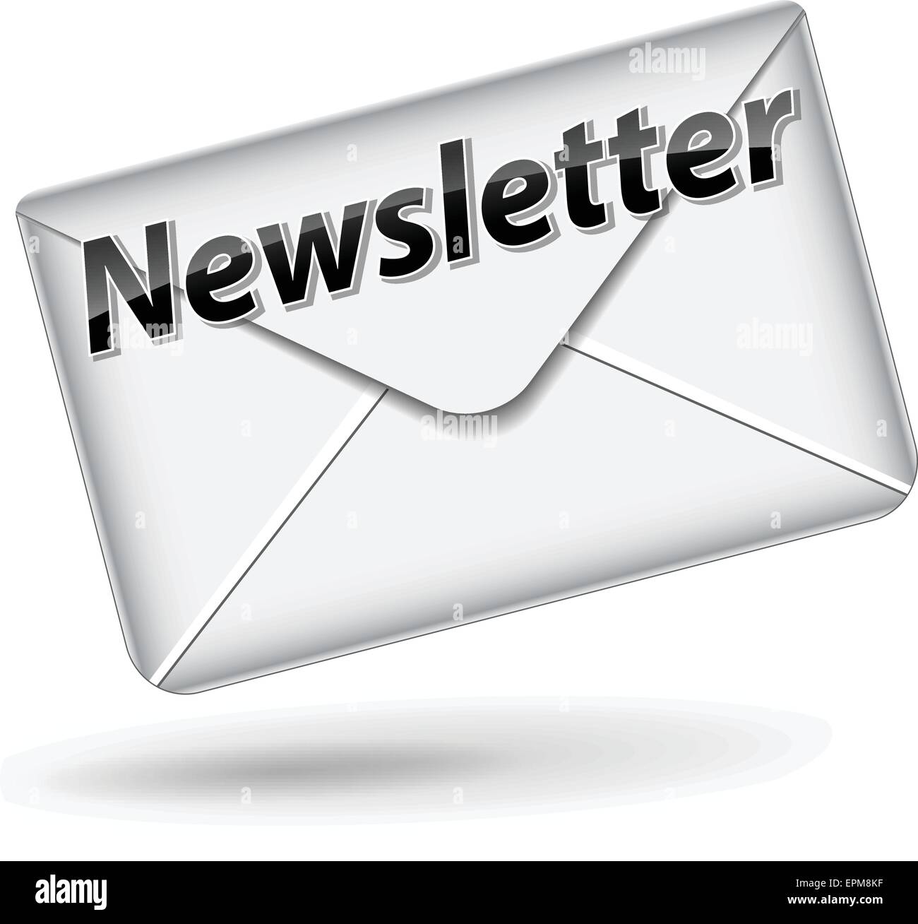 illustration of white newsletter envelope design icon Stock Vector ...