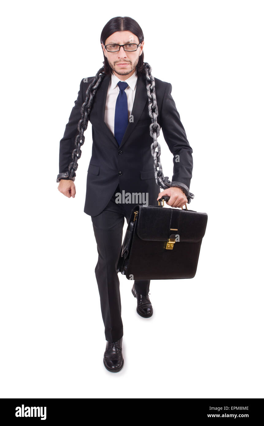 Man with chain isolated on the white Stock Photo - Alamy