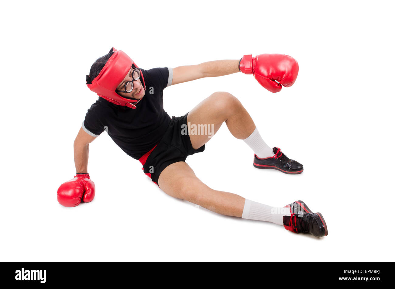 Funny boxer isolated on the white Stock Photo - Alamy