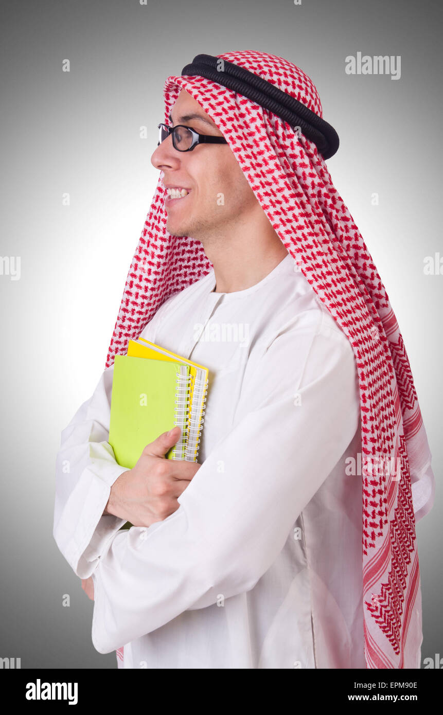 Arab student isolated on white Stock Photo - Alamy