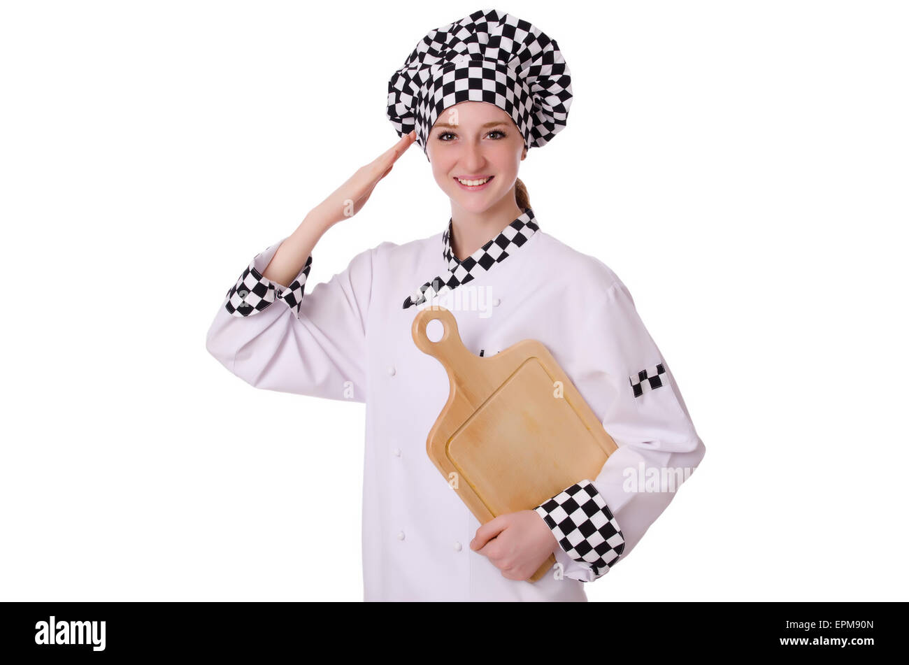 Female chef isolated on white Stock Photo - Alamy