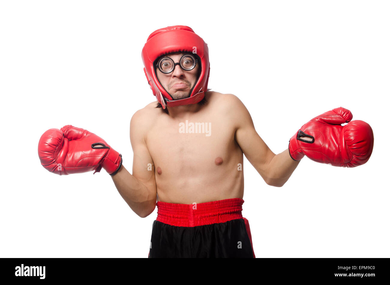 Funny boxer isolated on the white Stock Photo - Alamy