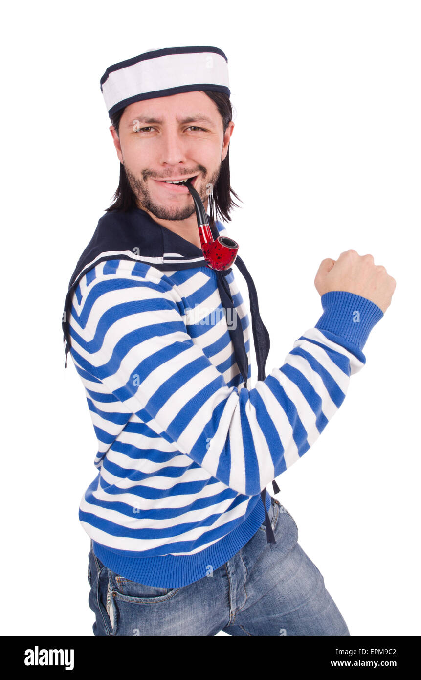 Funny sailor isolated on the white Stock Photo - Alamy