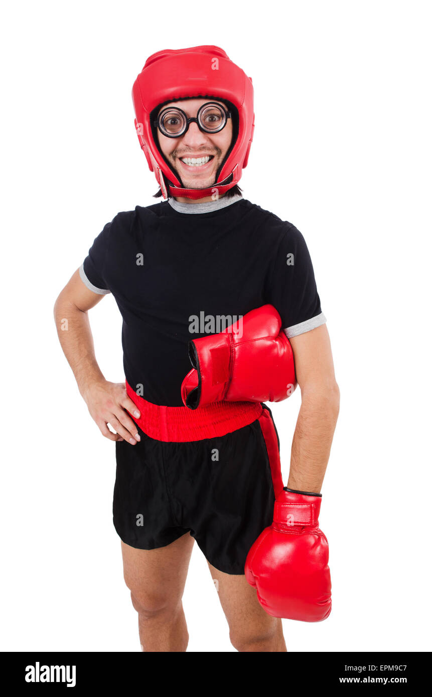 Funny boxer isolated on the white Stock Photo - Alamy