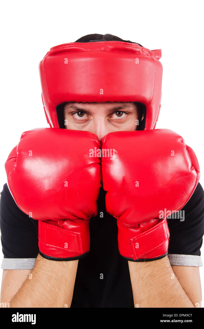 Funny boxer isolated on the white Stock Photo - Alamy