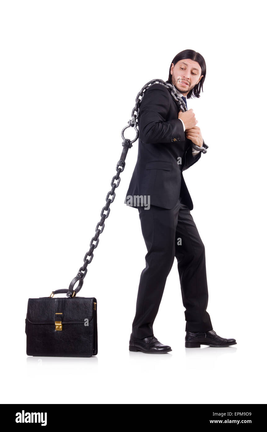 Man with chain isolated on the white Stock Photo - Alamy