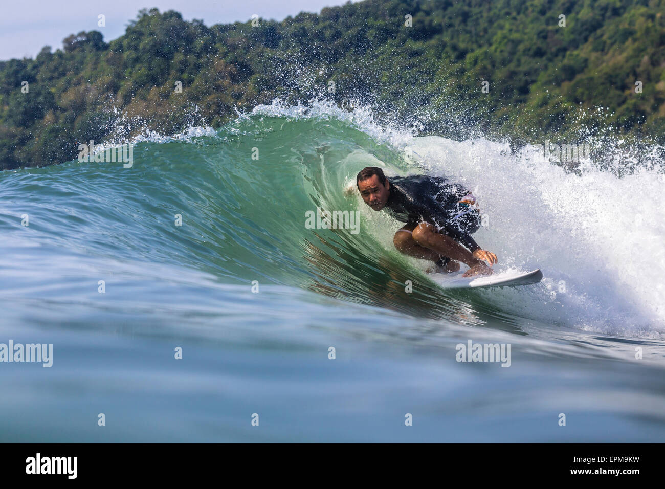 Indonesia, Java, surfing man Stock Photo - Alamy