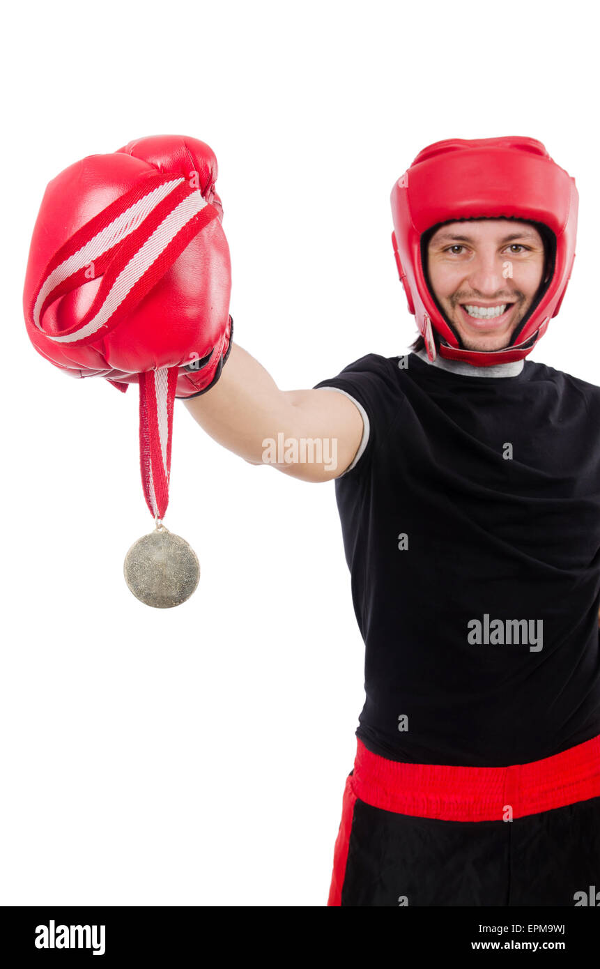 Funny boxer isolated on the white Stock Photo - Alamy
