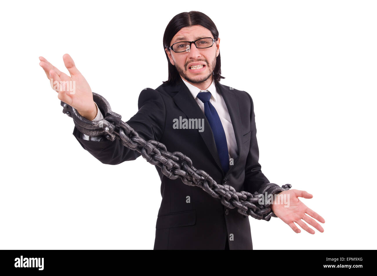 Man with chain isolated on the white Stock Photo - Alamy