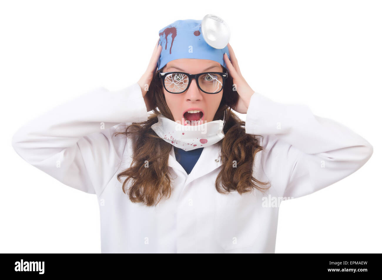Scared female doctor horror hi-res stock photography and images - Alamy