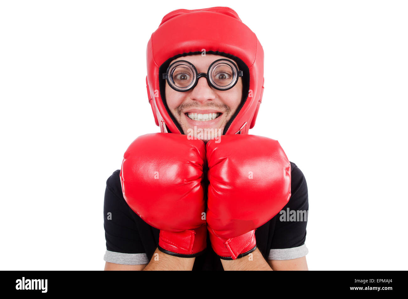 Funny boxer isolated on the white Stock Photo - Alamy