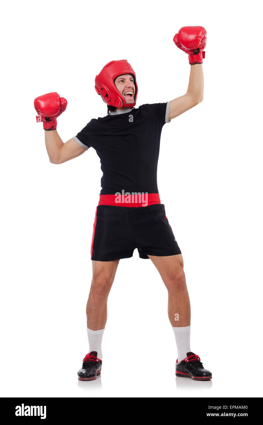 Funny boxer isolated on the white Stock Photo - Alamy