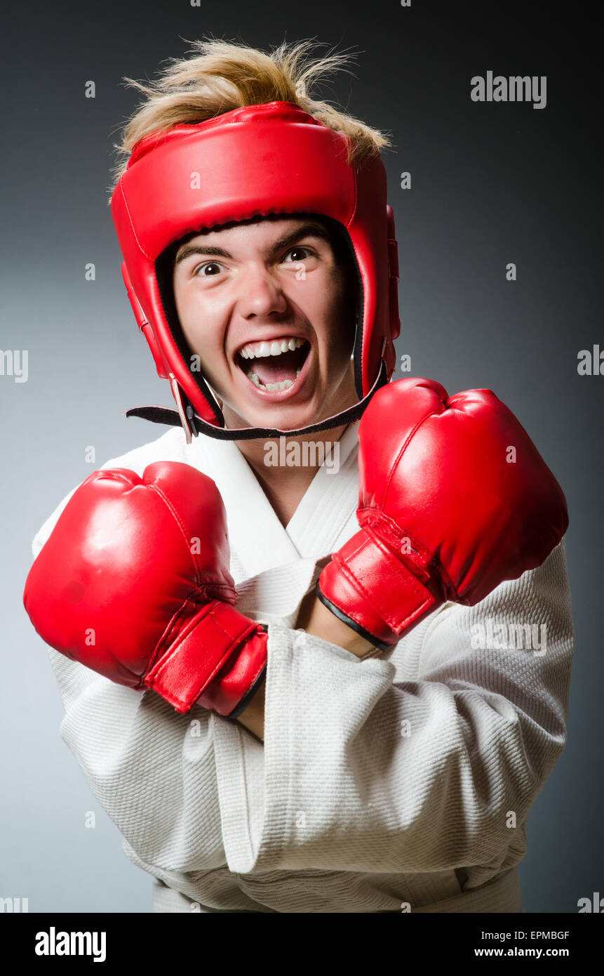 Funny boxer in sport concept Stock Photo - Alamy