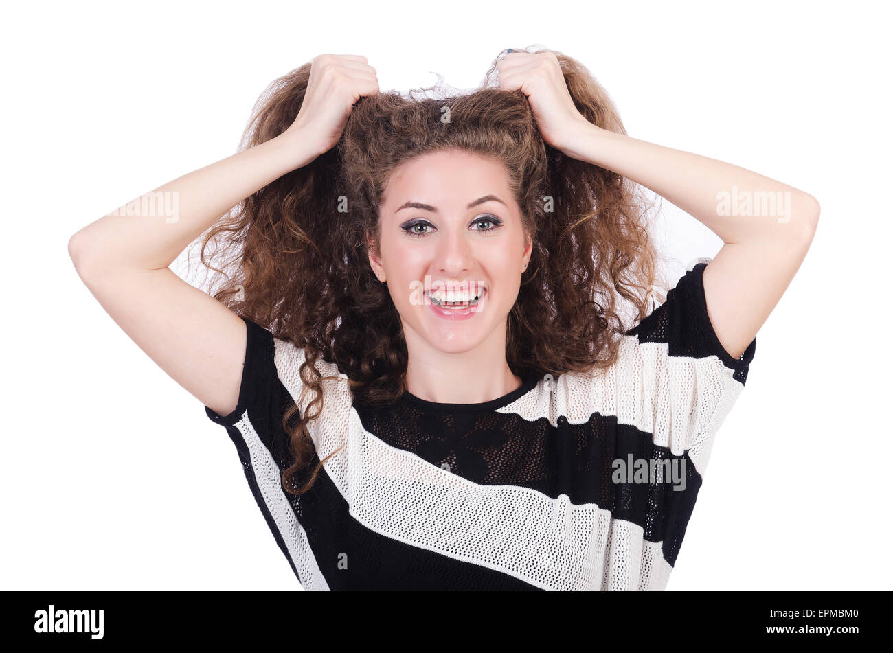 Woman with long hair haircut Stock Photo - Alamy