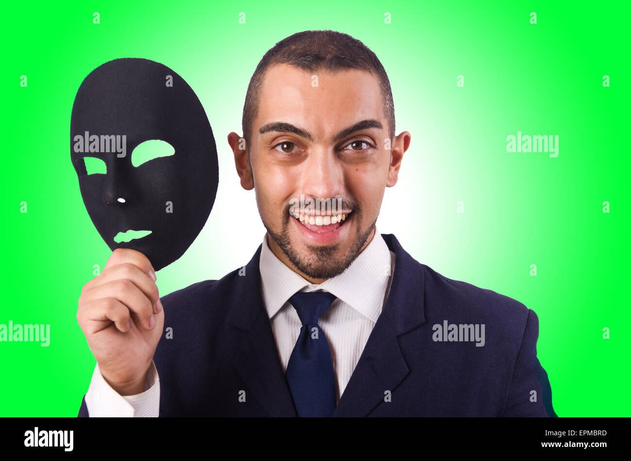 Man with mask isolated on white Stock Photo - Alamy