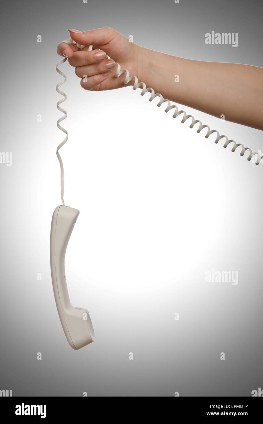 Hand with phone isolated on white Stock Photo - Alamy