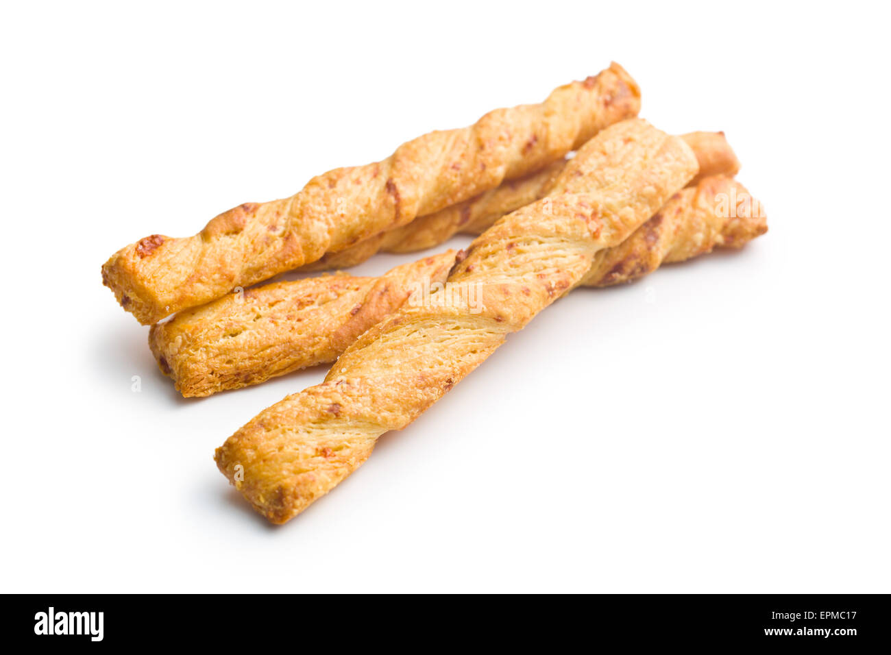 bread sticks with cheese on white background Stock Photo - Alamy