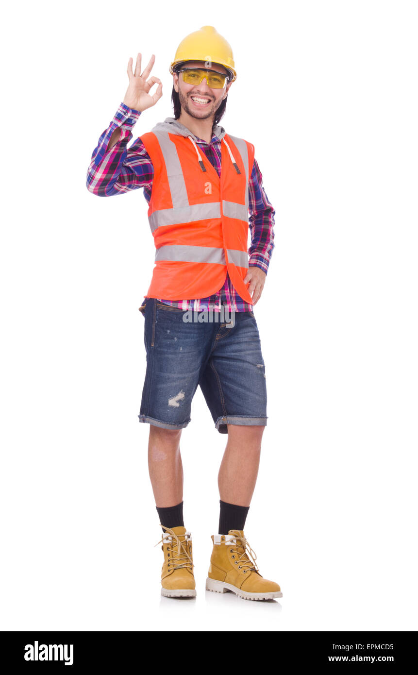 Builder outdoors on construction Cut Out Stock Images & Pictures - Alamy