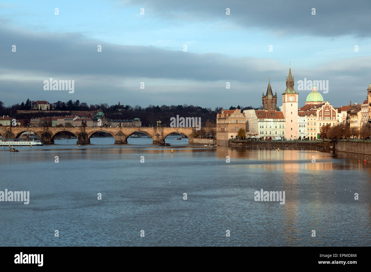 Charles Bridge in Prague at dawn Czech Republic Stock Photo - Alamy