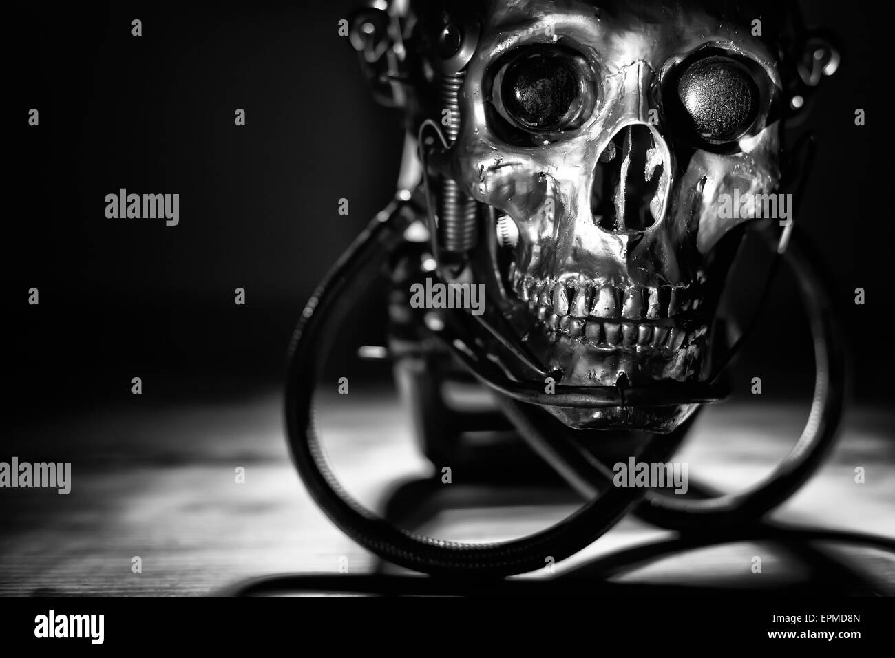 Skull of a human size robot Stock Photo - Alamy