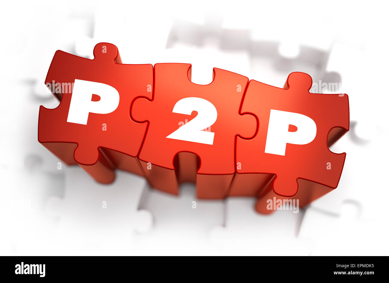 P2P - Per 2 Peering - White Word on Red Puzzles on White Background. 3D Render Stock Photo - Alamy