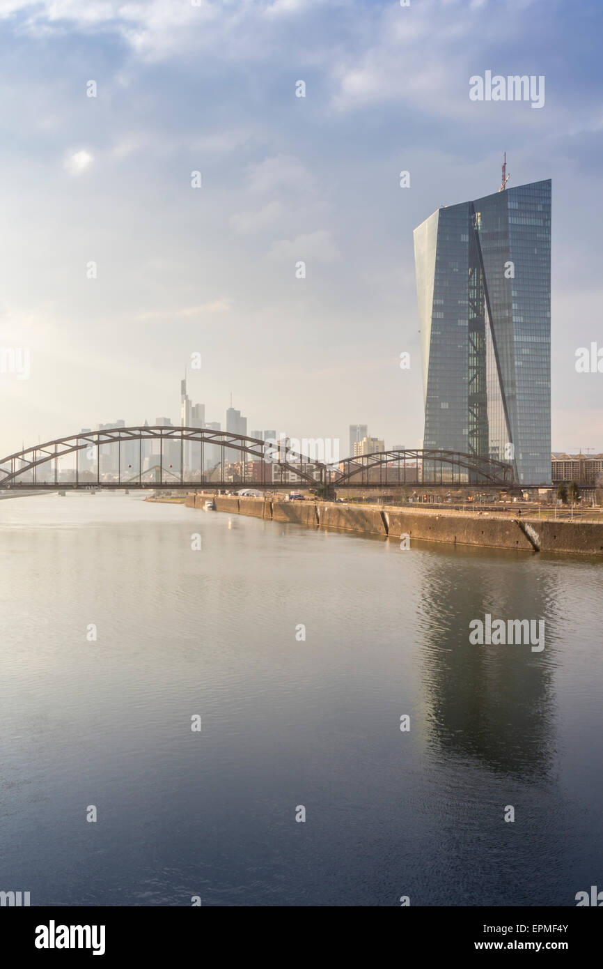 Germany, Hesse, Frankfurt, ECB Tower at Main river Stock Photo - Alamy