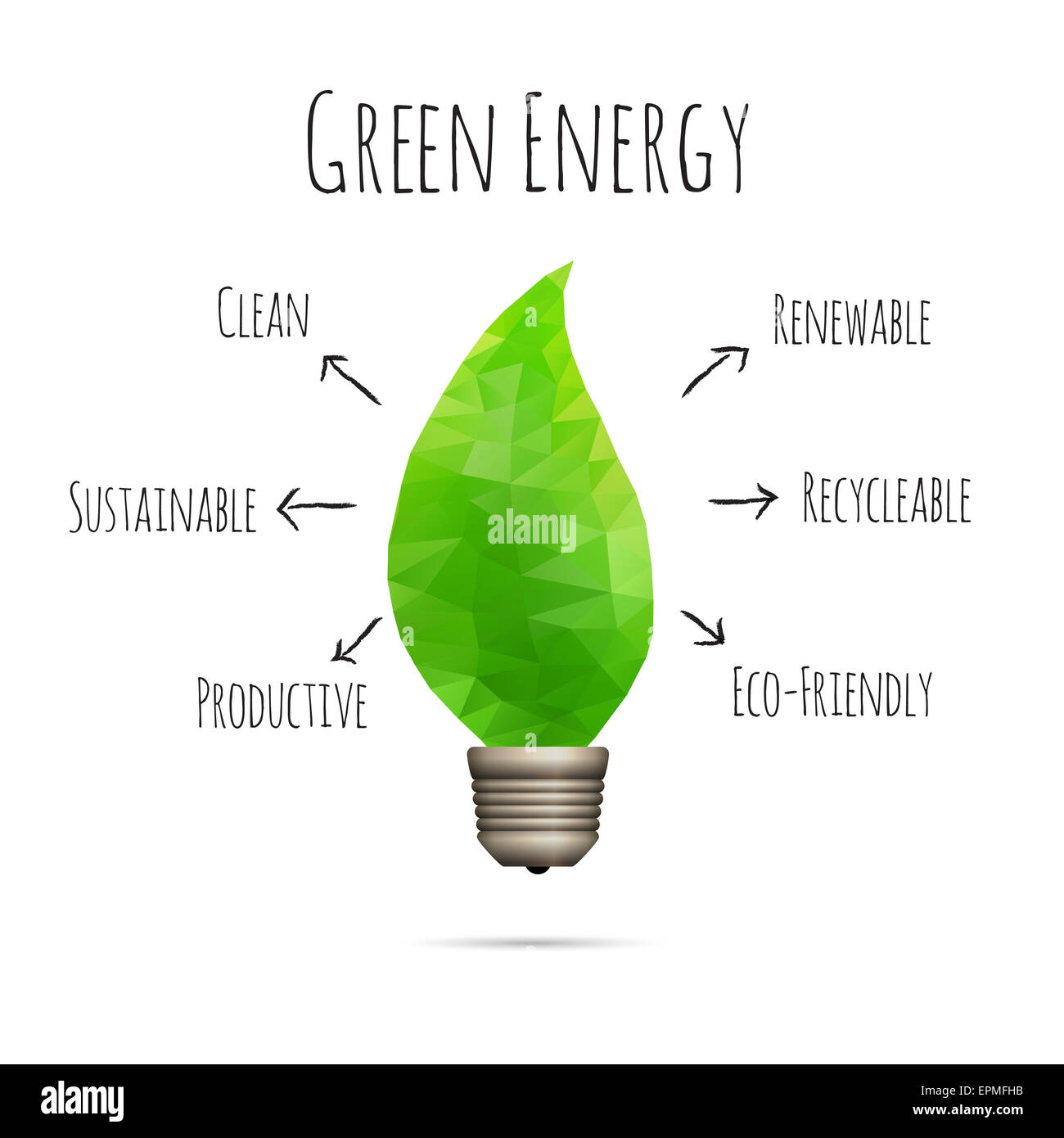 Vector illustration of clean green energy conceptual design element ...