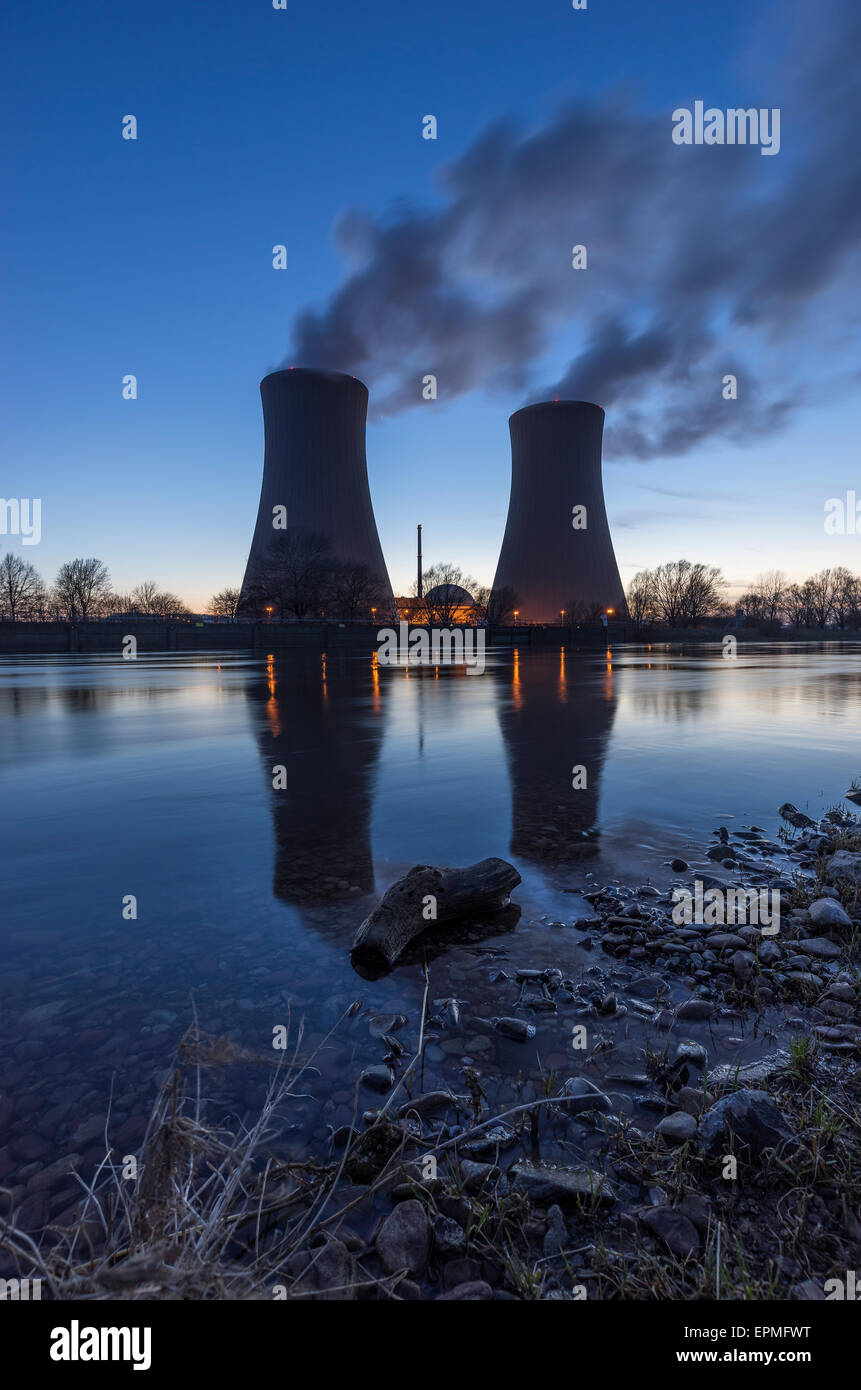 Germany, Lower Saxony, Grohnde, Grohnde Nuclear Power Plant Stock Photo ...