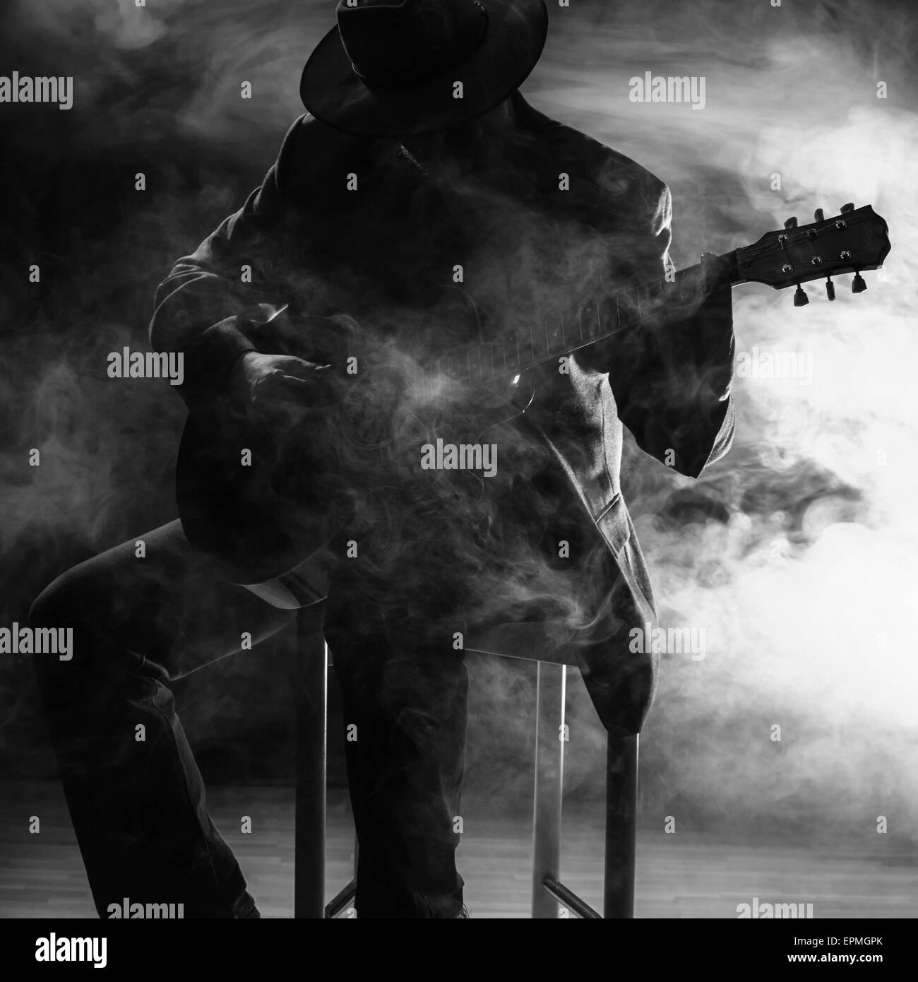 Shadow of guitar Black and White Stock Photos & Images - Alamy