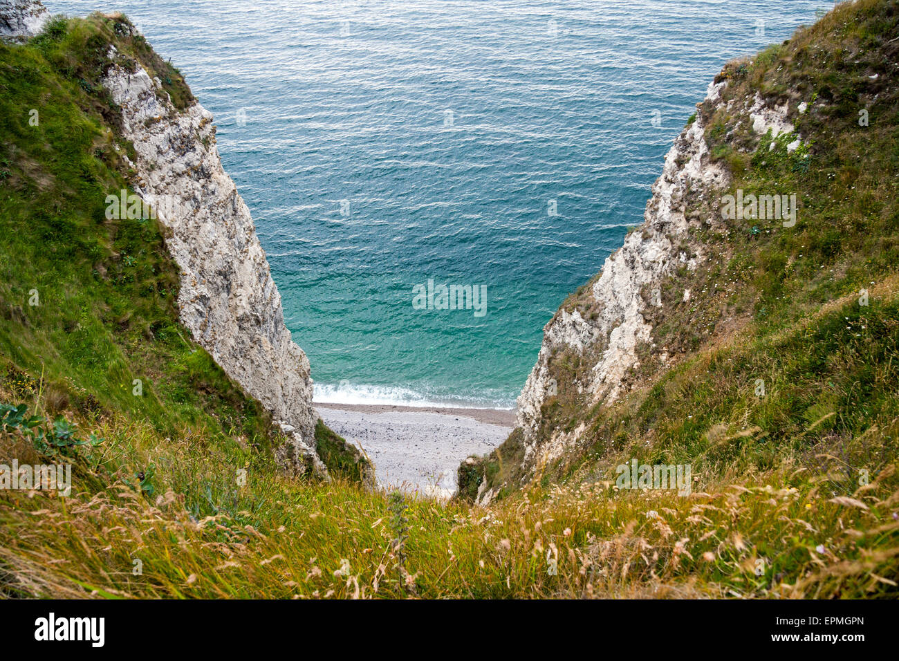 Falaise d'Amont cliff at Etretat, Normandy, France, Europe Stock Photo ...