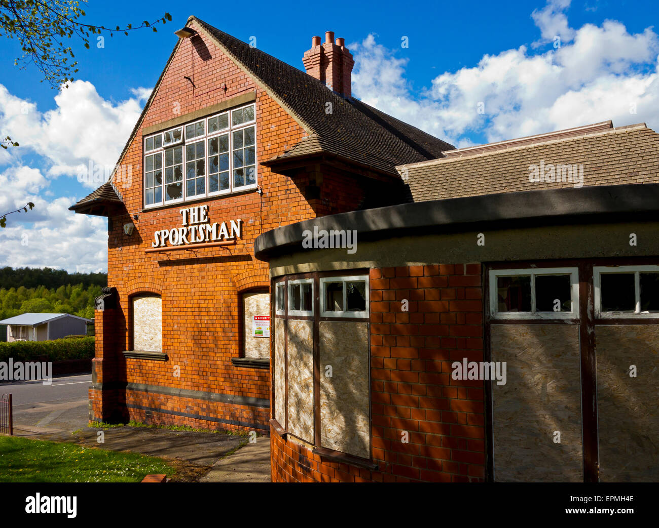 Boarded up pub in New Bolsover a model village built for miners at ...