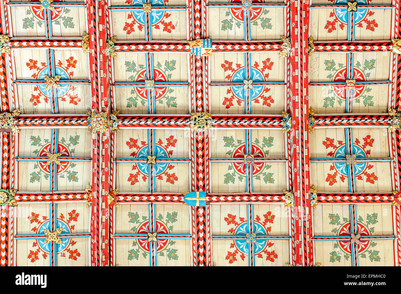 Decorated wooden ceiling and vaulting. St David's Cathedral. St David's ...