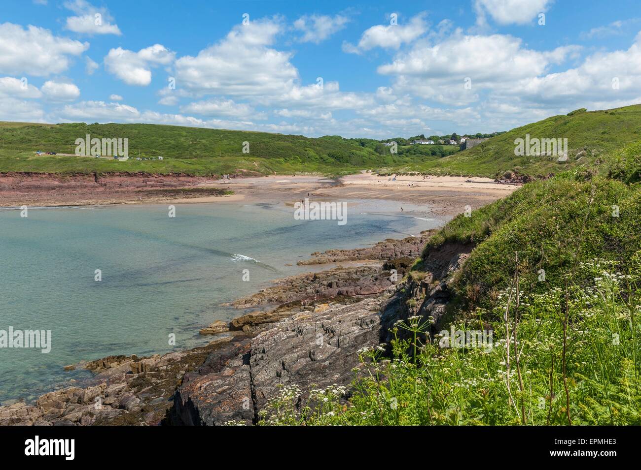 Manorbier beach. Pembrokeshire. Wales. Cymru. UK. United Kingdom Stock ...