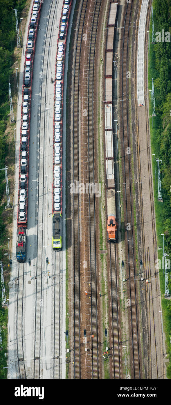 An aerial of a freight depot near the German-Polish border in Frankfurt ...