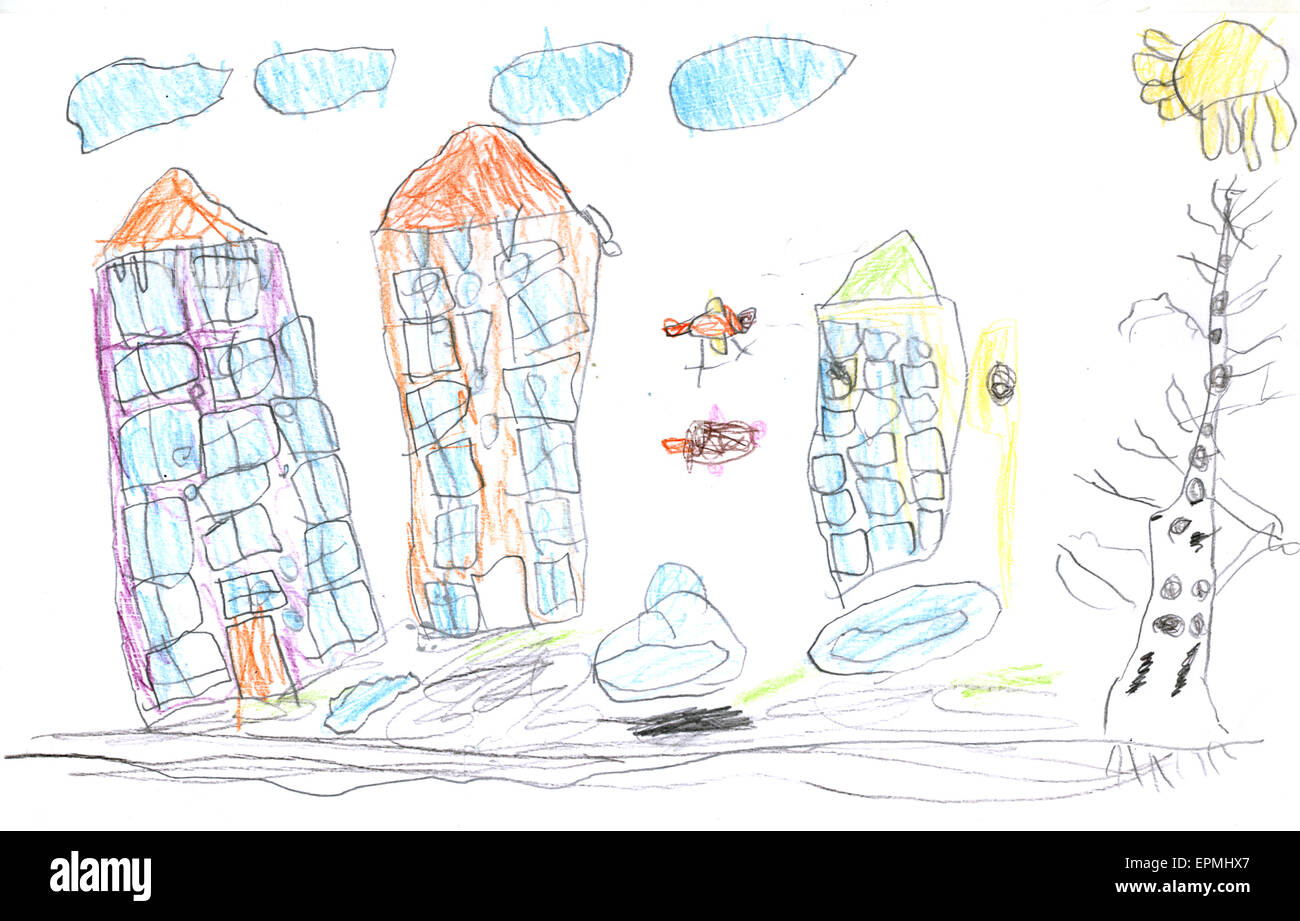 Childhood drawing Cut Out Stock Images & Pictures - Alamy