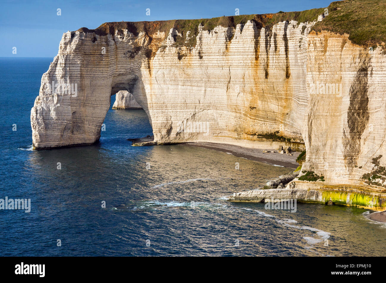 Falaise d'Amont cliff at Etretat, Normandy, France, Europe Stock Photo ...