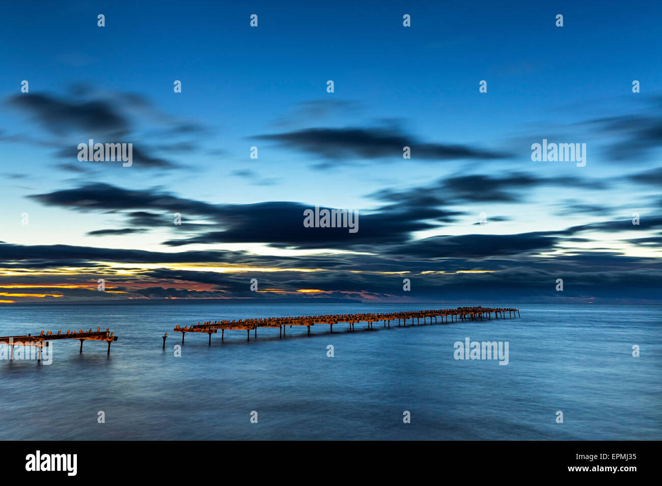 Chile, Punta Arenas, view to sunset Stock Photo - Alamy