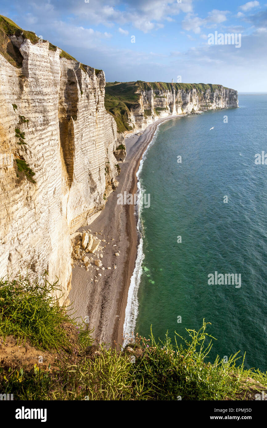 Falaise d'Amont cliff at Etretat, Normandy, France, Europe Stock Photo ...