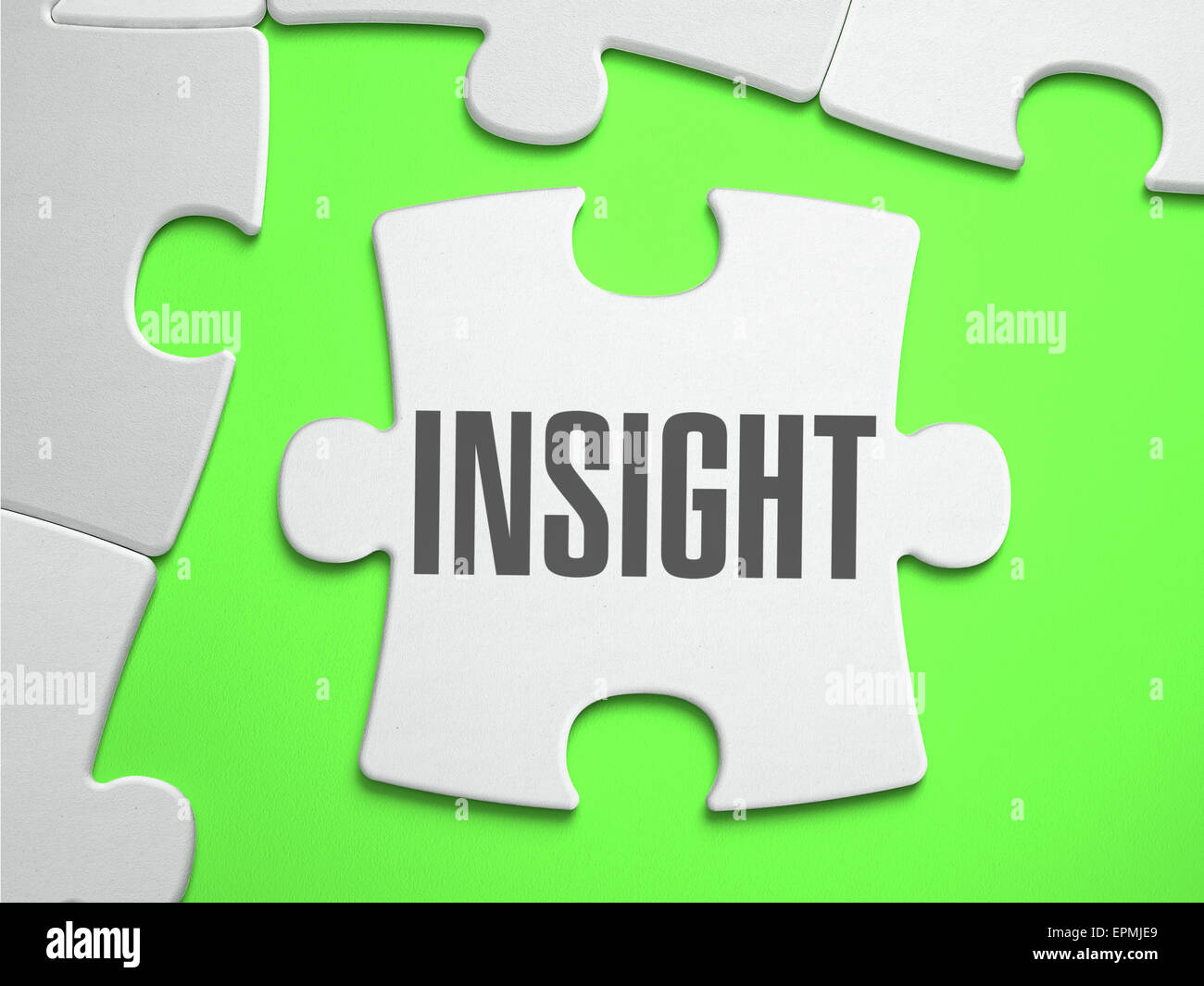 Insight - Jigsaw Puzzle with Missing Pieces. Bright Green Background ...