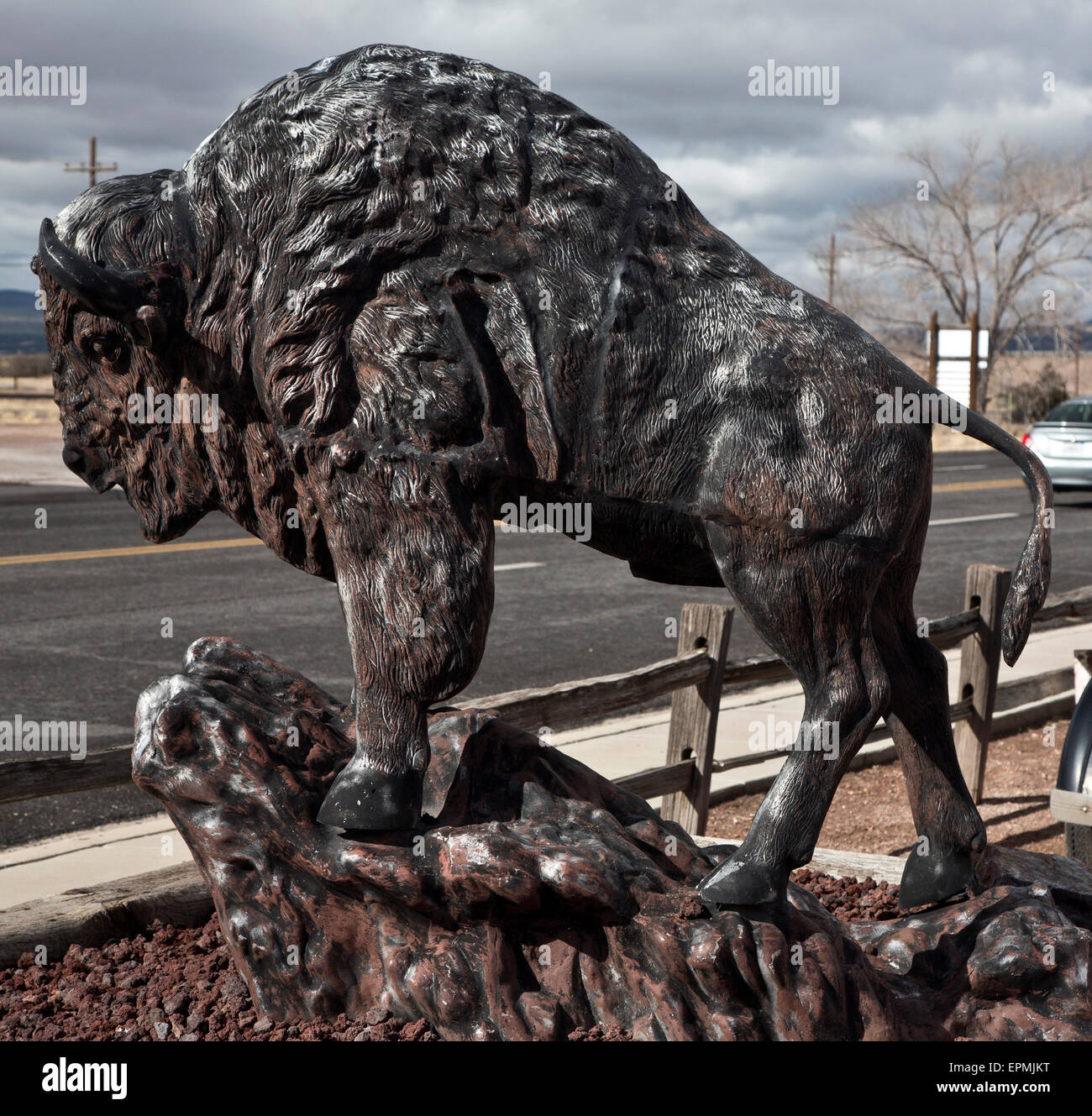 Statue of a Buffalo in Seligman Arizona Stock Photo - Alamy